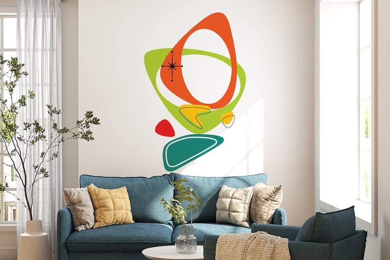 Atomic Age and Retro Shapes From the 1950s, Mid-century Modern Wall Art ...