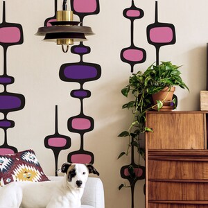 Retro Vibes 70s Mid-century Wall Decal | Peel and Stick | Vintage Wall ...