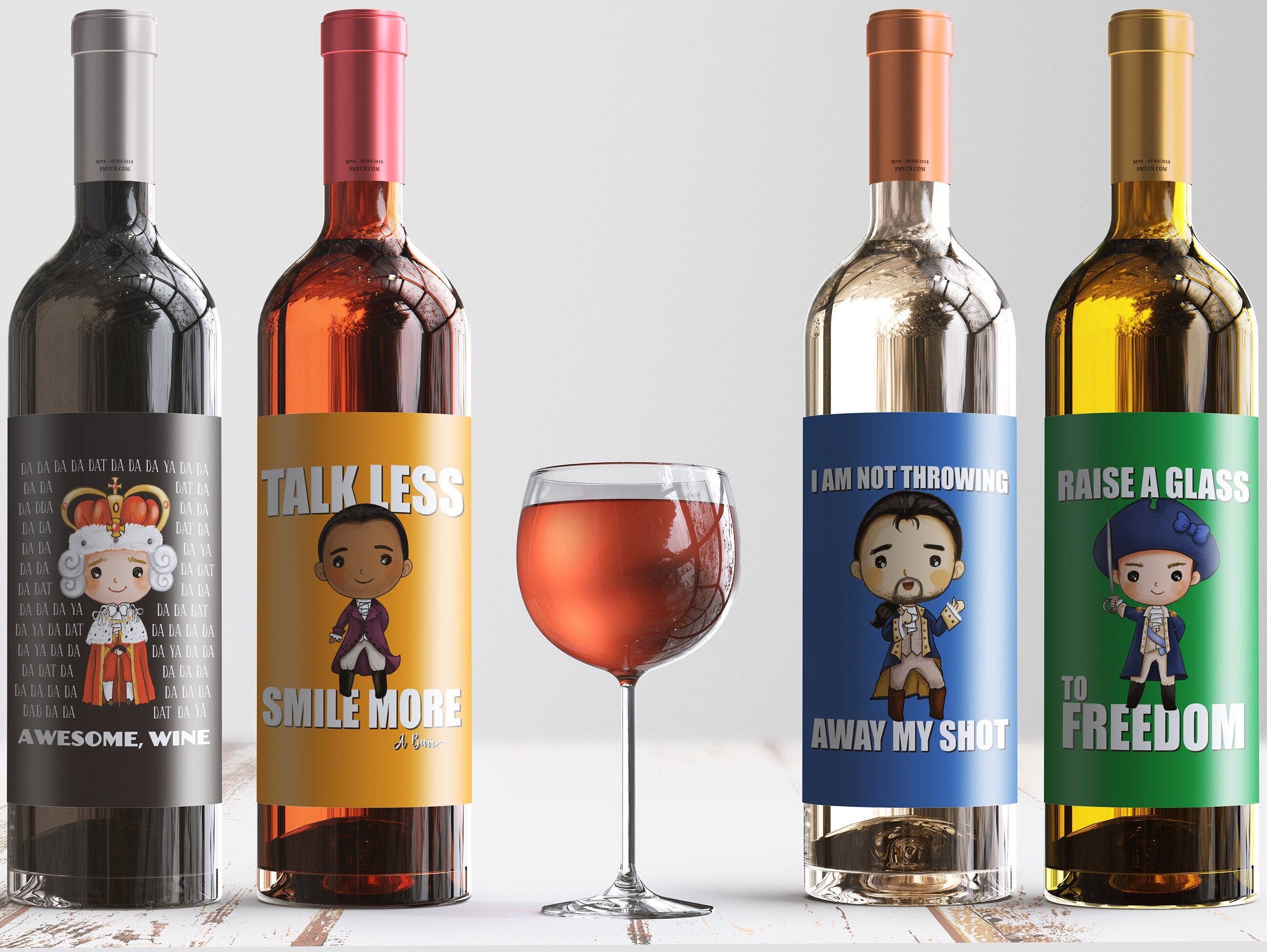 Hamilton Wine Label Stickers: Musical Theater Gift Set - Etsy