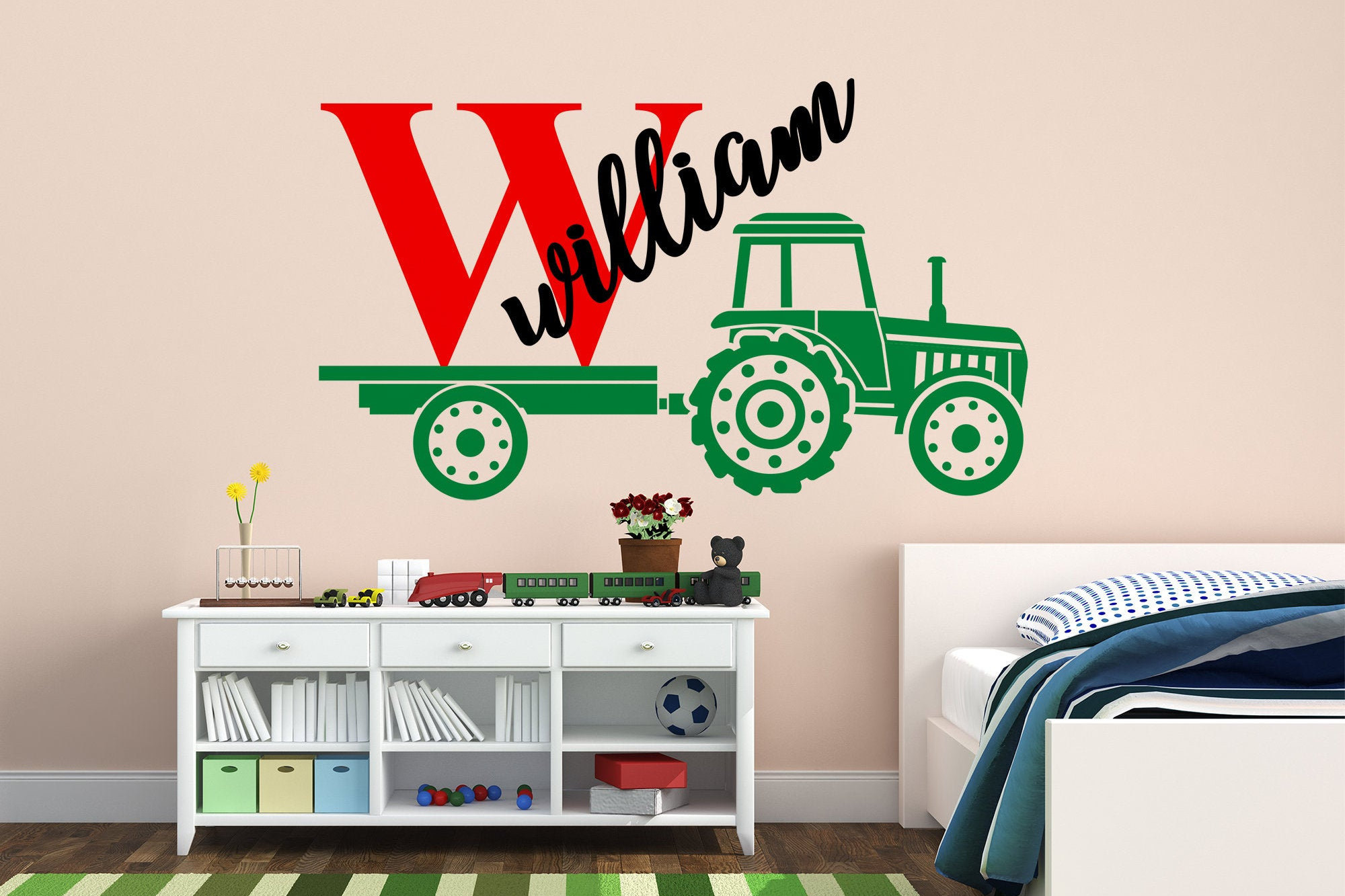Custom Farm Truck Name Wall Decal for Boys Nursery Baby Room | Etsy