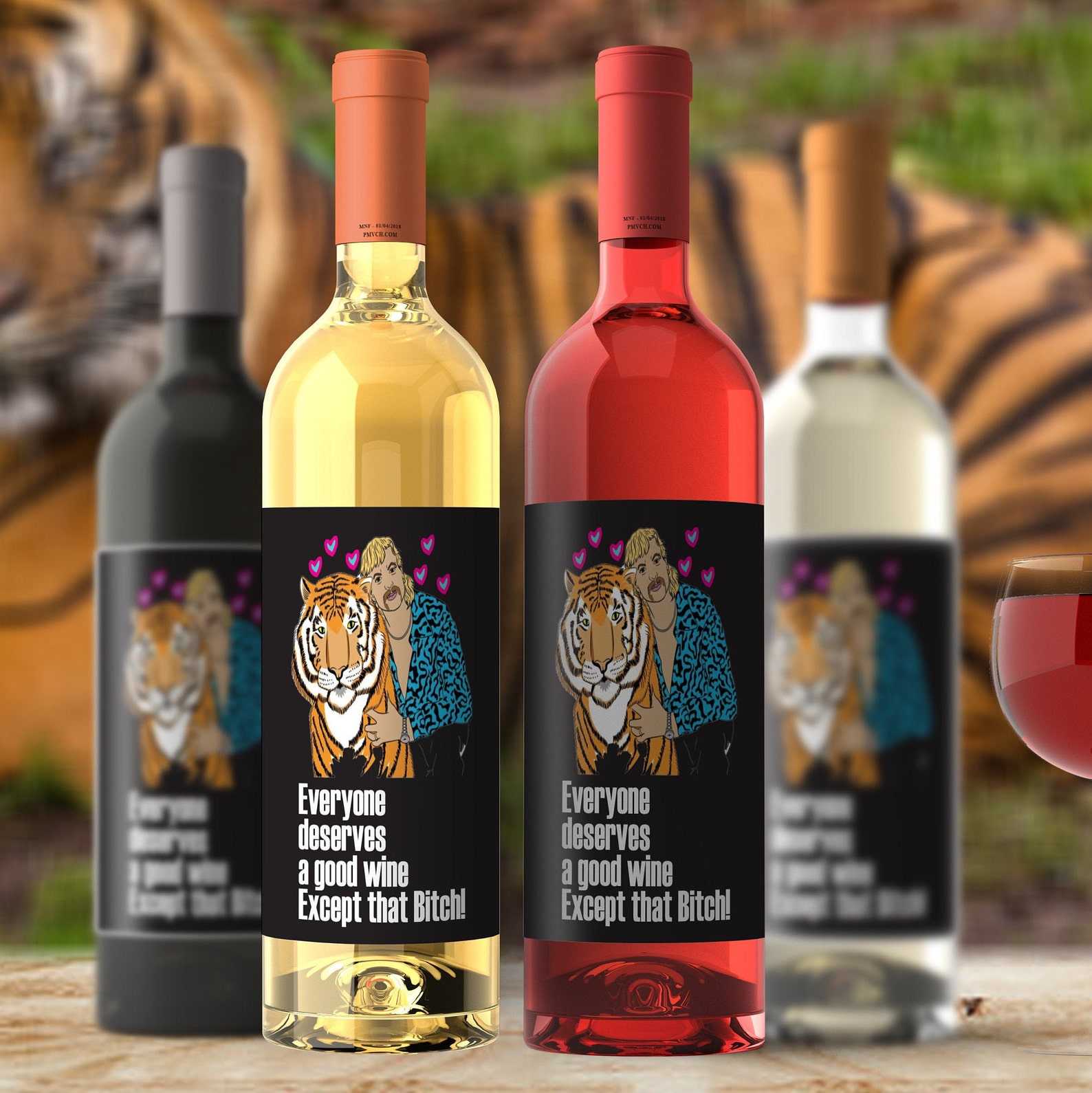 Carole Basking Wine Label Tiger King Quarantine That Bitch | Etsy