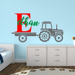 Custom Farm Truck Name Wall Decal for Boys Nursery Baby Room Art Decor ...