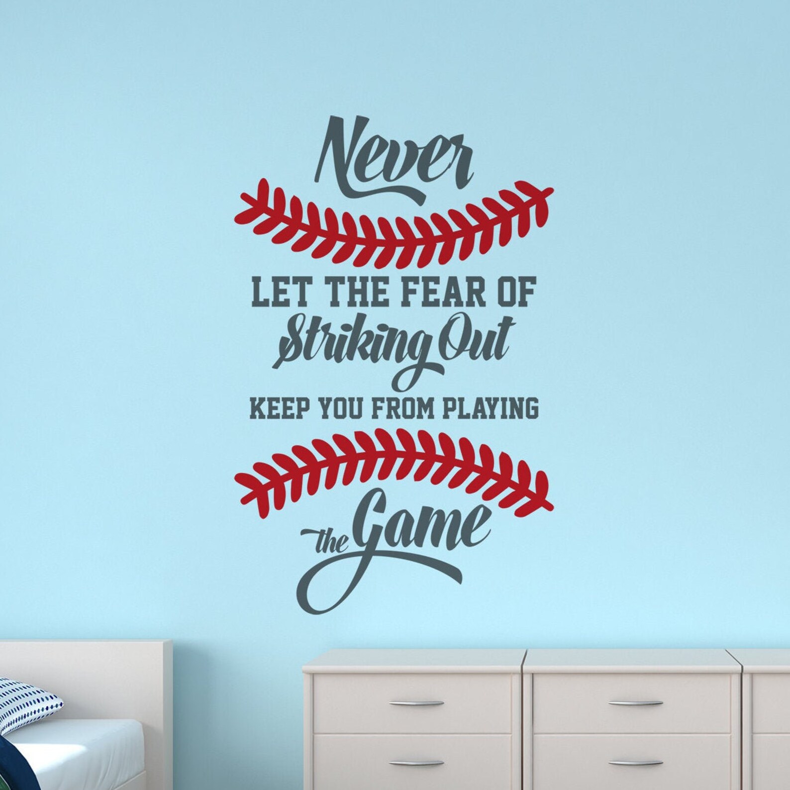 Baseball Sign Wall Decor Never Let the Fear of Striking Out - Etsy