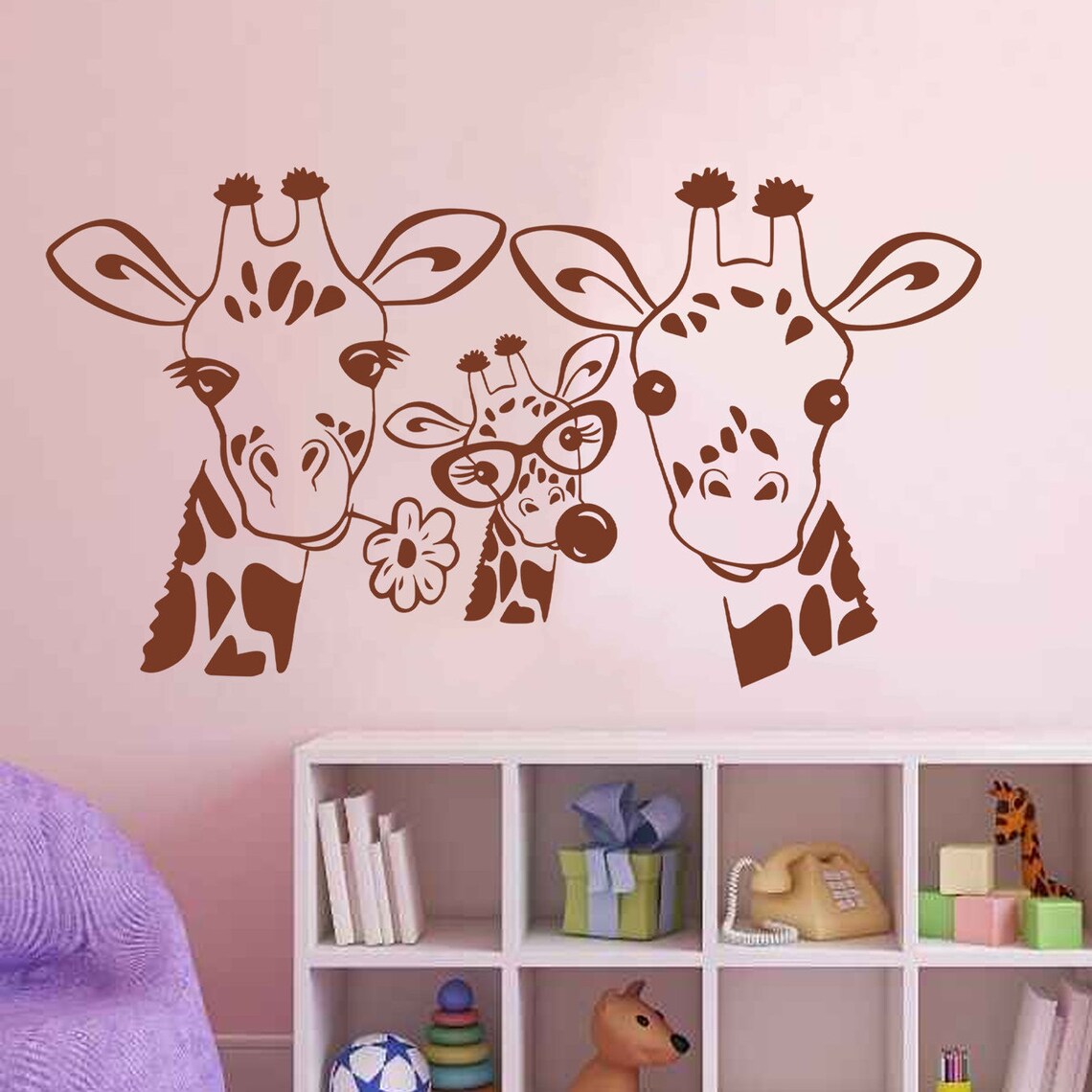 Giraffe Nursery Wall Decals Giraffes Wall Sticker Giraffe - Etsy