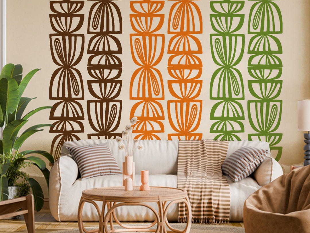 Retro 60s 70s Flower Wall Decals | Vintage Floral Peel and Stick Decor ...