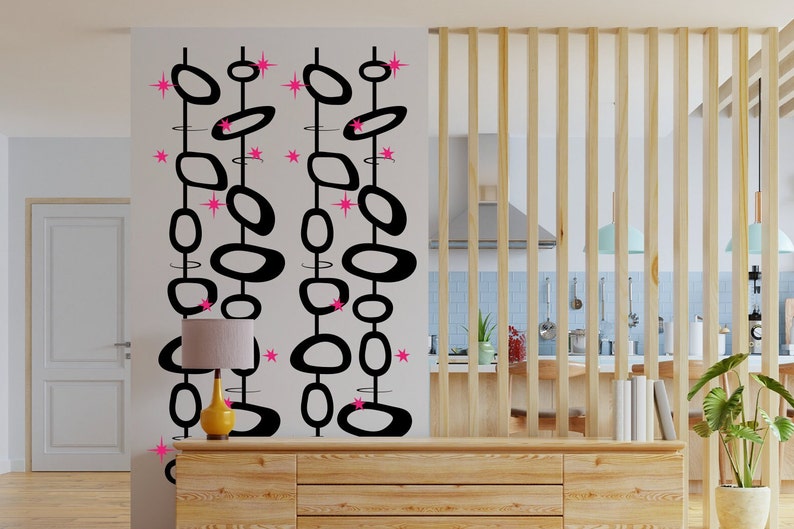 Mid-century Modern Star Chain Pattern Mid Century Modern Wall - Etsy