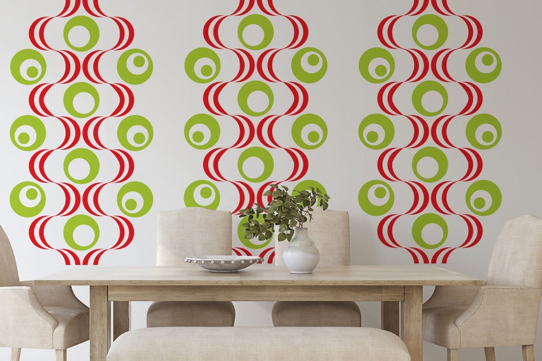 Psychedelic Groovy Pattern Style Wall Decal, Wall Decal, Retro 70s ...