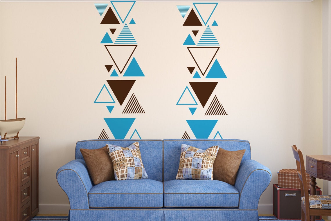 Triangle Wall Art Stickers Triangle Decals Geometric | Etsy
