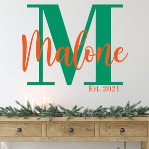 Personalized Last Name Est. Wall Decal, Modern Wall Decor, Family Name ...