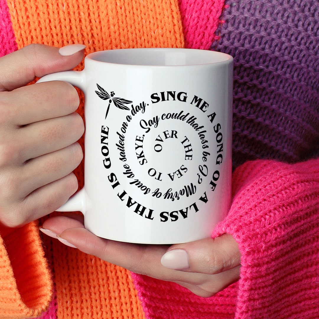 Outlander Spiral Quote Mug, Sassenach, Vintage Mug, Dinna Fash, La Dame ...