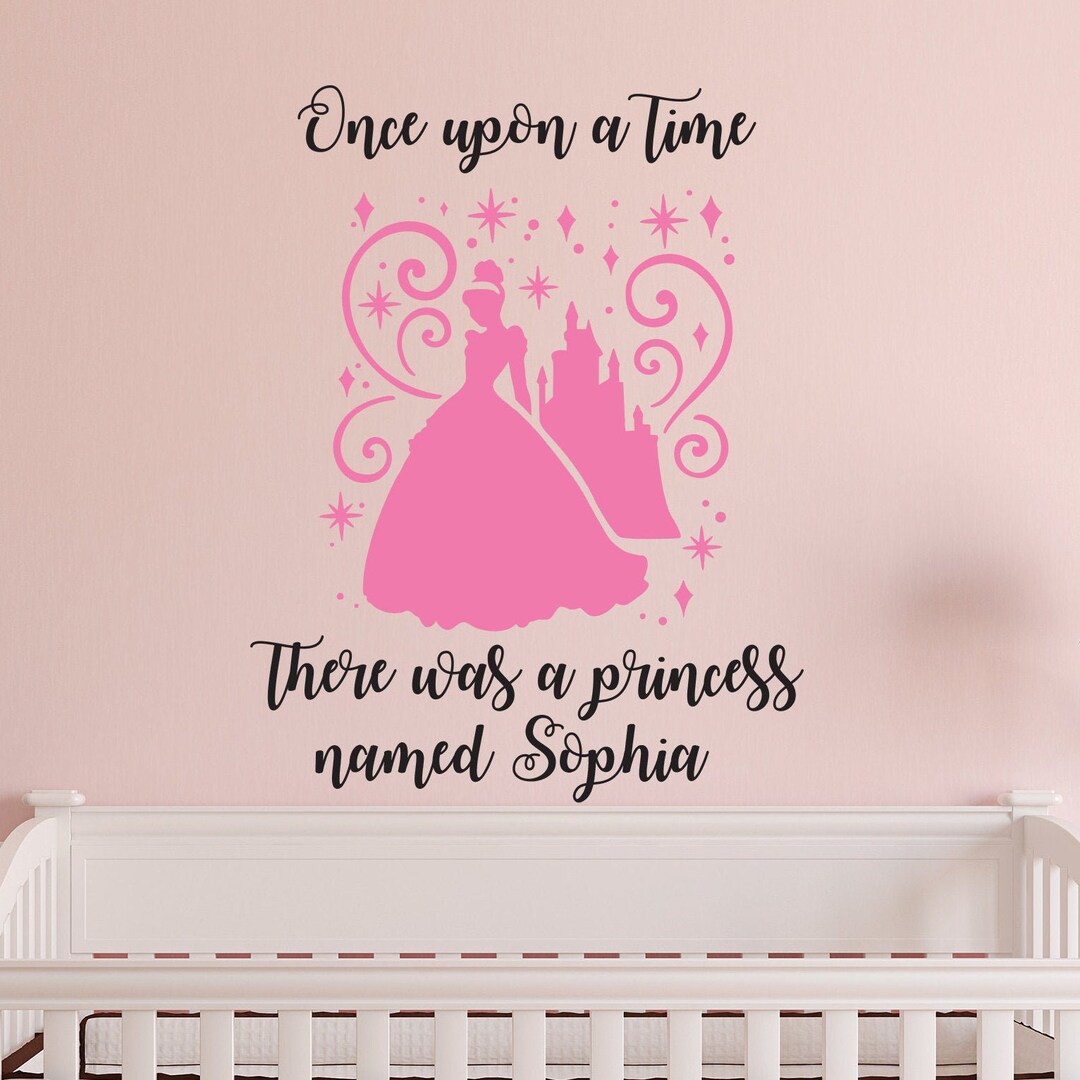 Princess Vinyl Wall Decal, Once Upon a Time Beautiful Princess Named ...