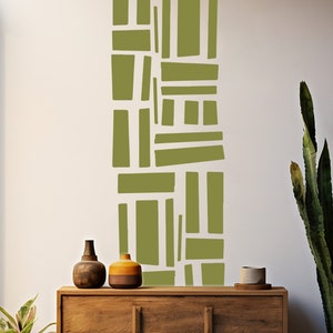Mid-century Modern Rectangles Wall Decal | 80” X 22", Custom Colors ...