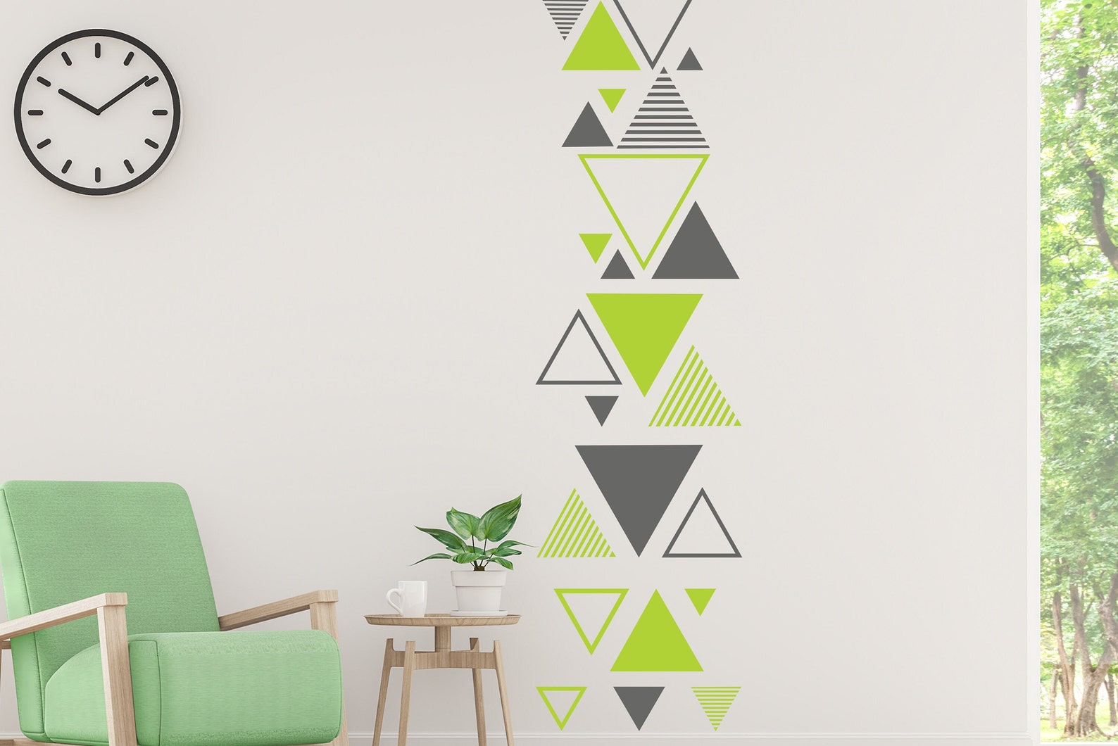 Triangle Wall Art Stickers Triangle Decals Geometric | Etsy