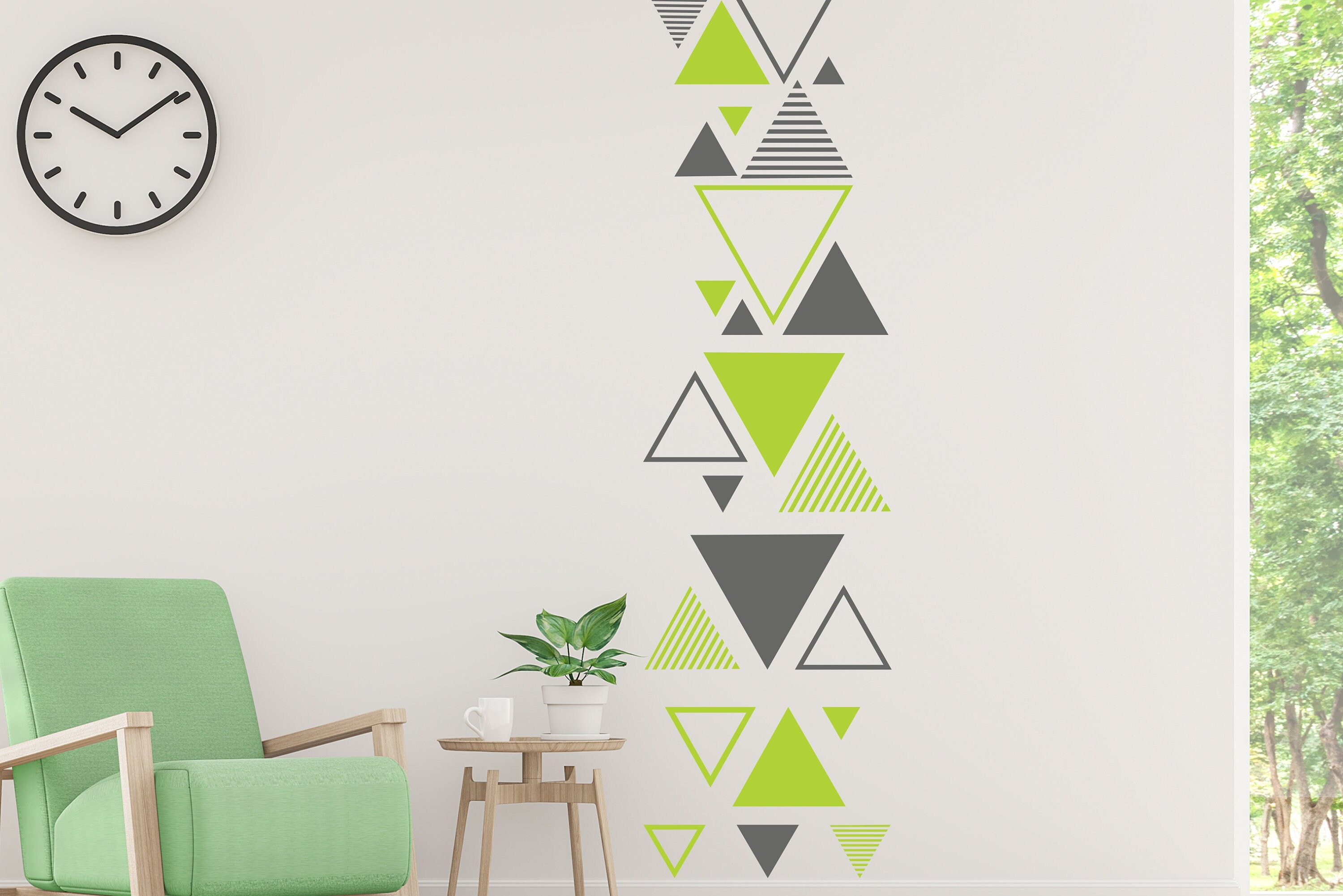 Triangle Wall Art Stickers Triangle Decals Geometric | Etsy