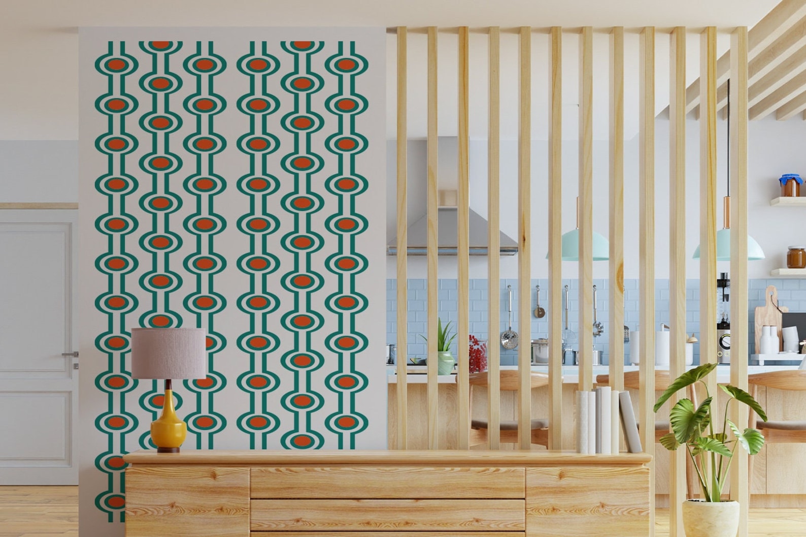 Funky Patterns Mid Century Modern Retro 70s Decor Wall - Etsy