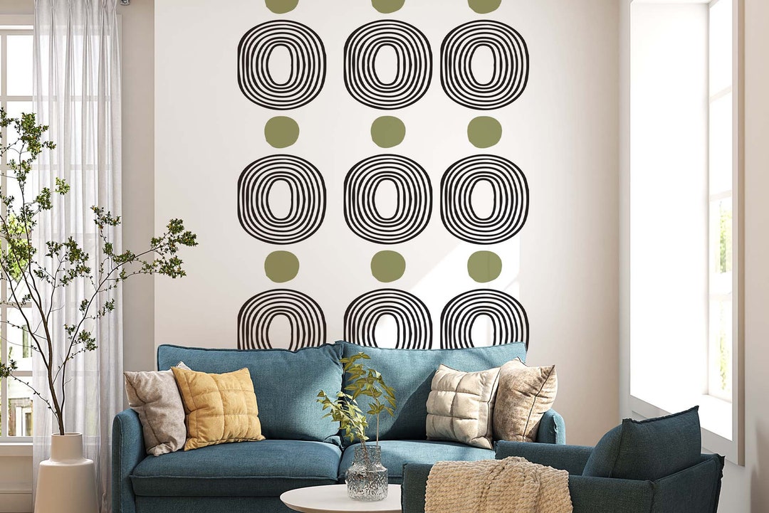 Modern Boho Wall Decal, Bohemian Inspired Abstract Art Sticker for ...