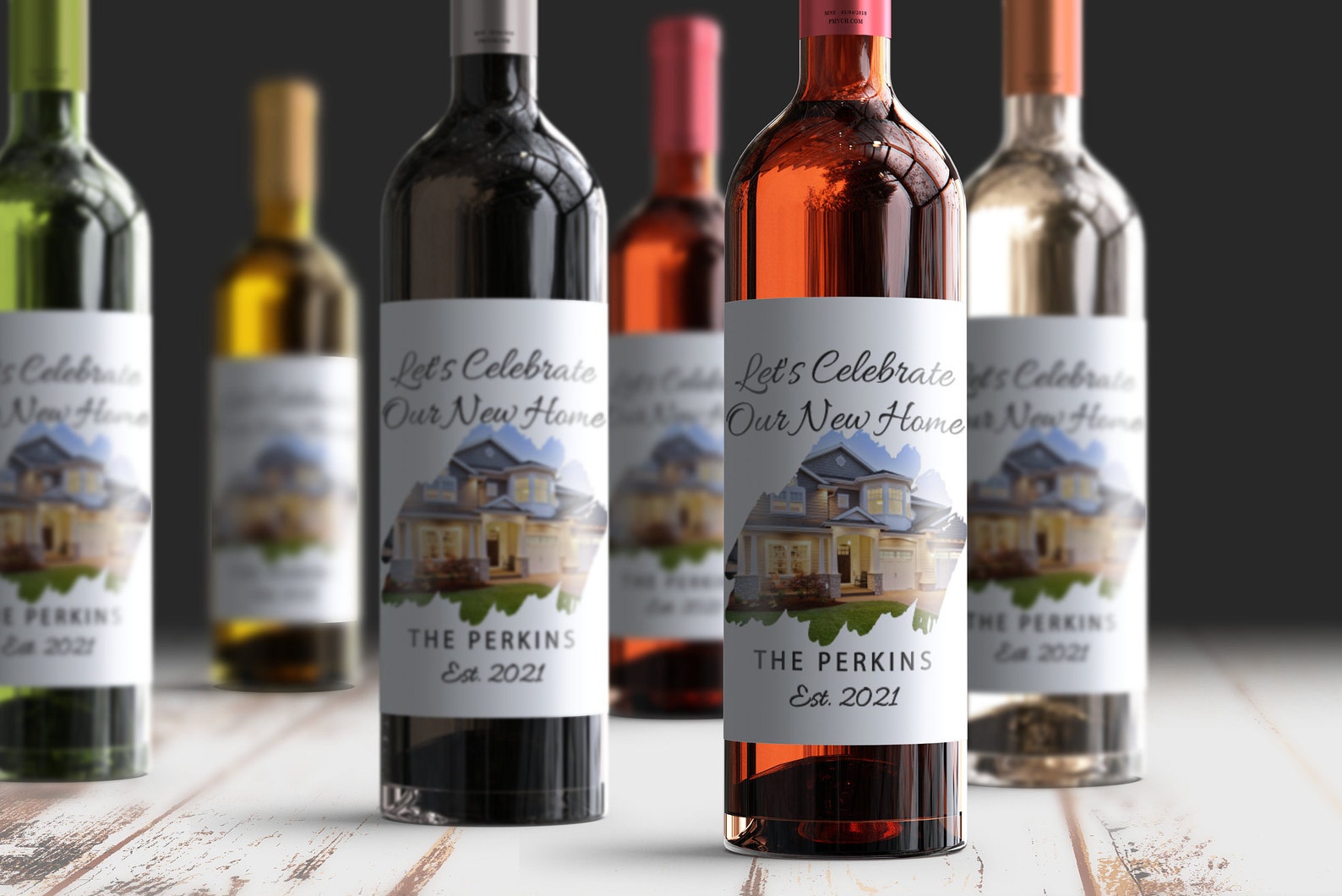 New Home Owner Custom House Wine Label Personalized New Home | Etsy