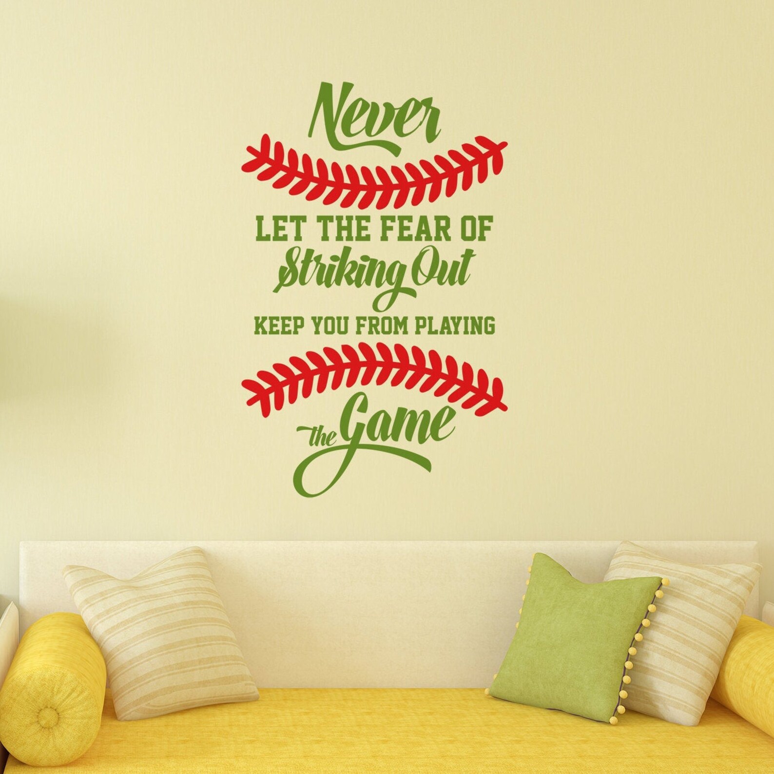 Baseball Sign Wall Decor Never Let the Fear of Striking Out - Etsy