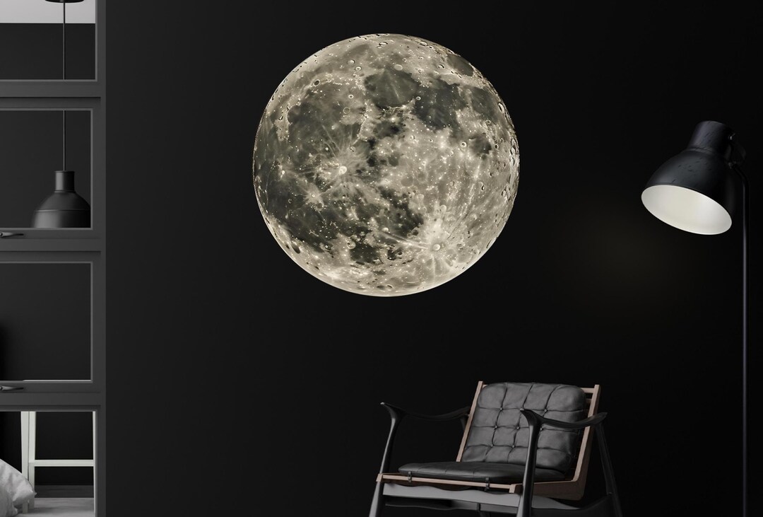 Full Moon Wall Decal | Space-themed Vinyl Sticker | Printed on a ...