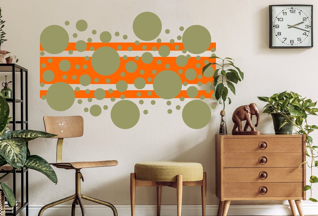 Mid Century Modern Circles Wall Decal, Retro-inspired Home Decor ...