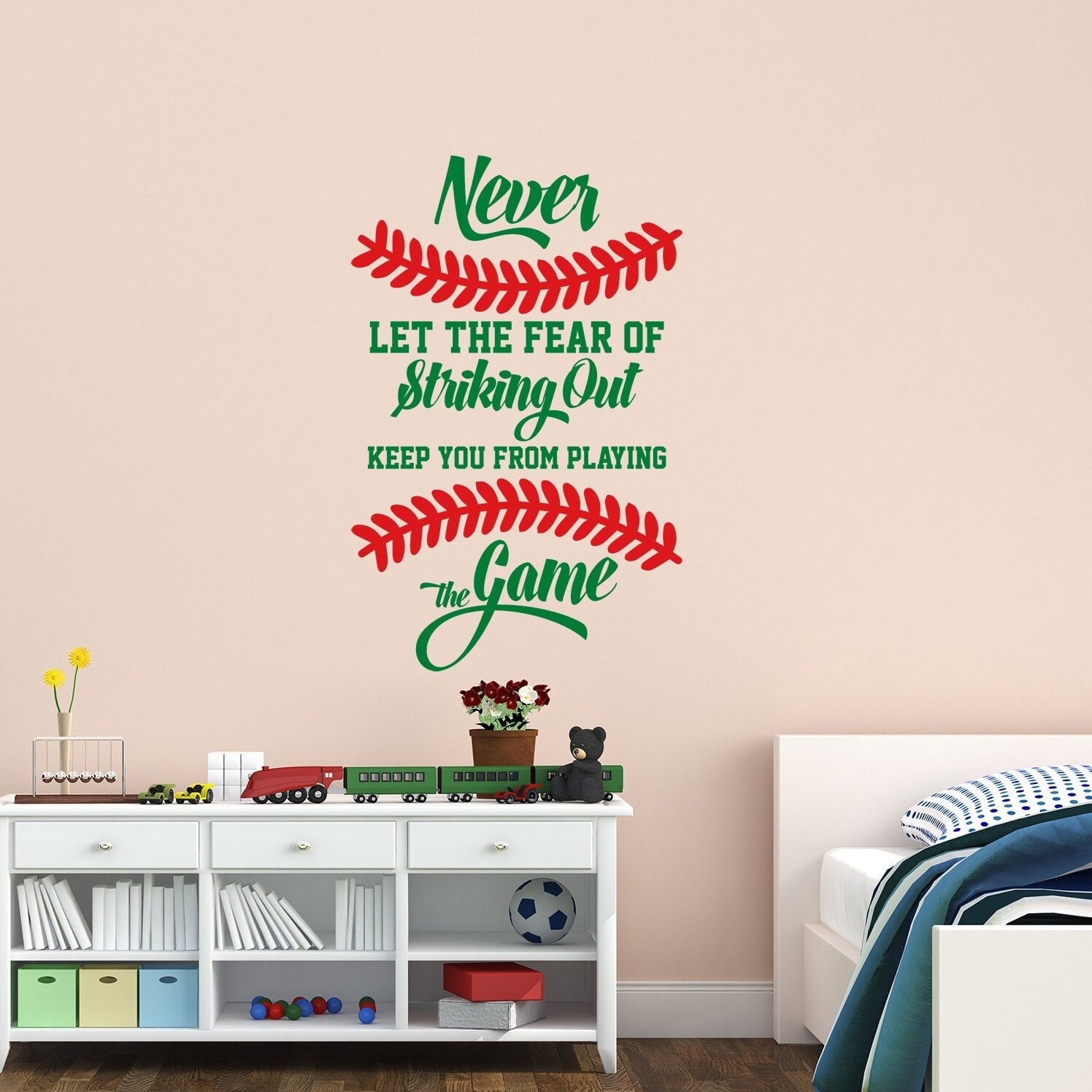 Baseball Sign Wall Decor Never Let the Fear of Striking Out - Etsy