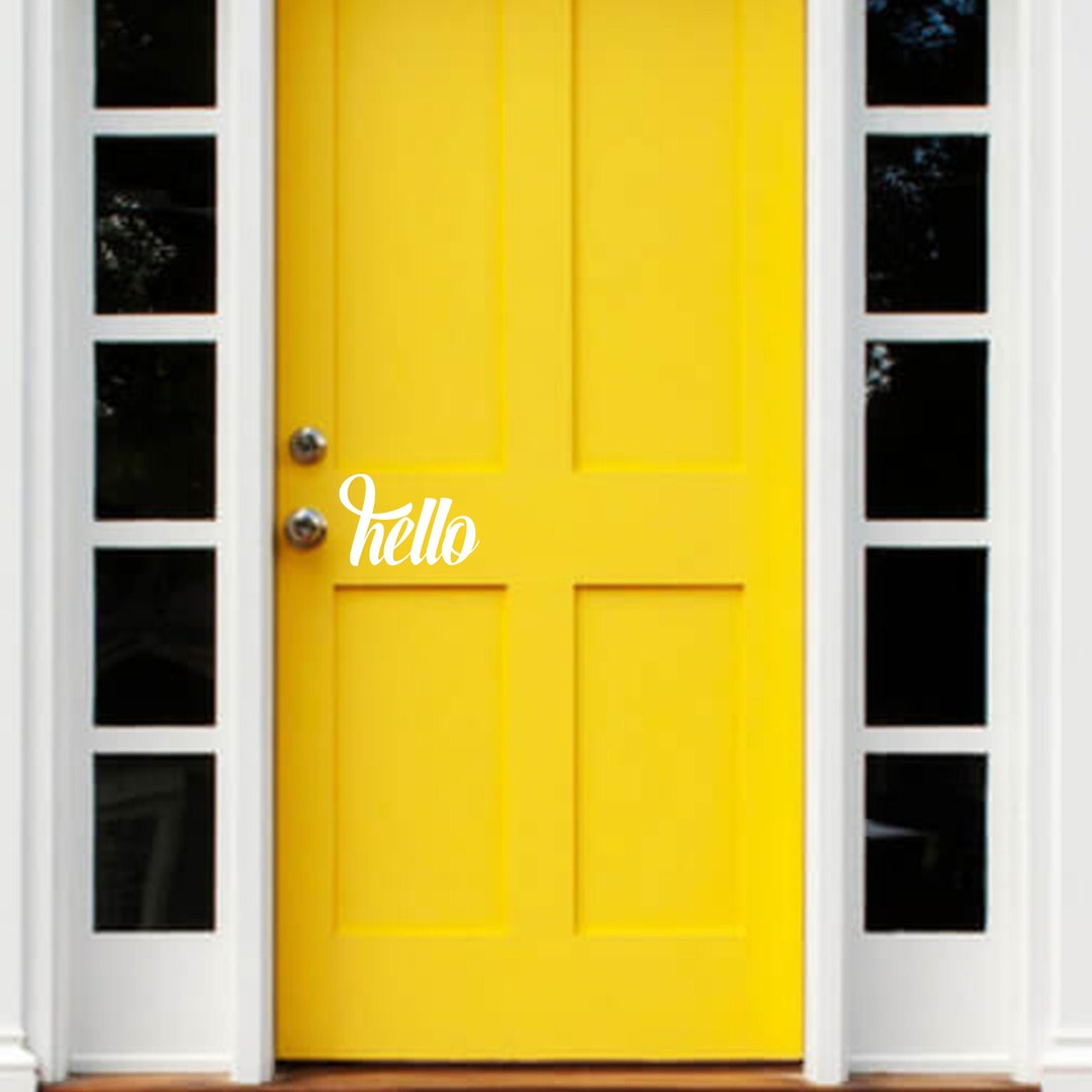 Door Decal, Hello and Goodbye Door Decal, Hello Decal, Goodbye Decal ...