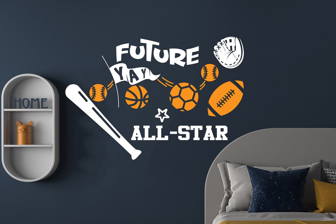 All Star Sports Sports Scene Wall Decal Future All Star - Etsy