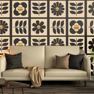 Daisy Wall Decal 70s Retro Wall Sticker Vintage Decor Peel and Stick ...