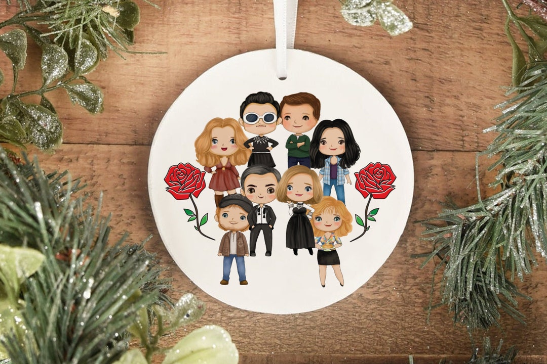 Merry Christmas Moira, David, Alexis, Johnny Rose Ornament, Holiday ...