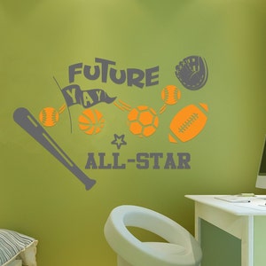 All Star Sports, Sports Scene Wall Decal, Future All Star, Inspired ...