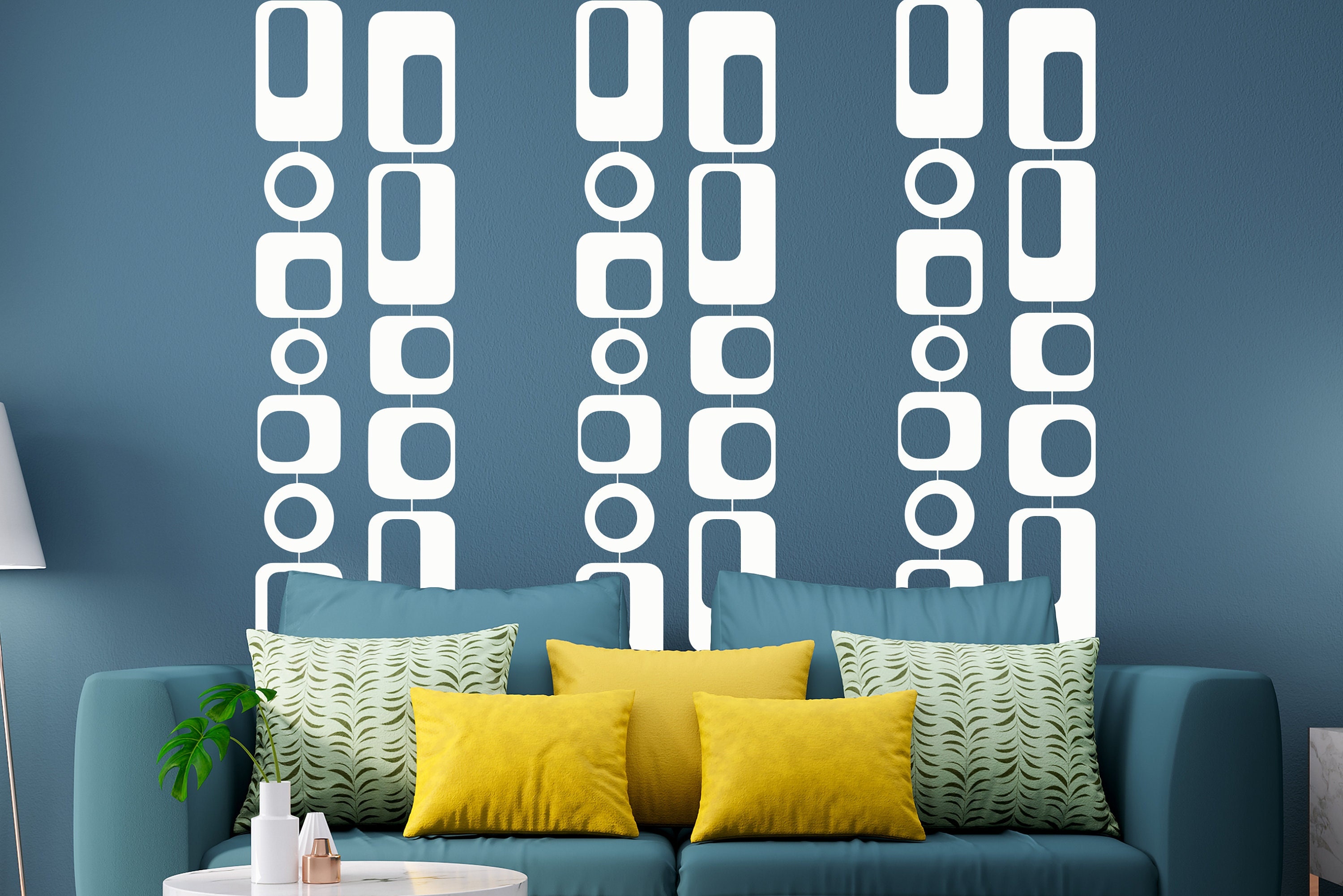 Custom Colors Mid Century Decals Rectangles Circles - Etsy