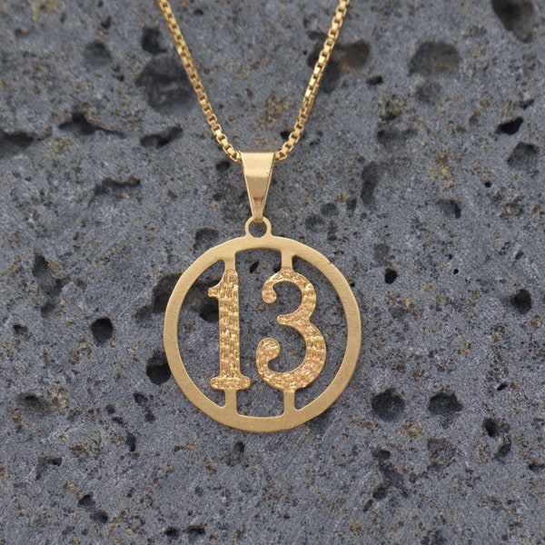 Number Necklace 13 - Etsy