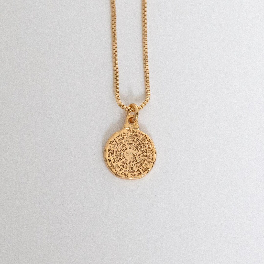 18K Gold Filled Lord's Prayer Our Father Tiny Medallion Pendant ...