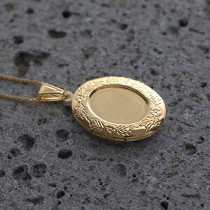 18K Gold Filled Locket Floral Oval Pendant Necklace Special Gift for ...