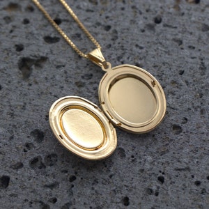 18K Gold Filled Locket Floral Oval Pendant Necklace Special Gift for ...