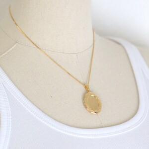 18K Gold Filled Locket Floral Oval Pendant Necklace Special Gift for ...