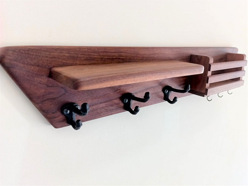 Solid Walnut Entryway Organizer / Coat Rack - Etsy