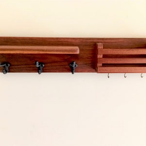 Solid Walnut Entryway Organizer / Coat Rack - Etsy