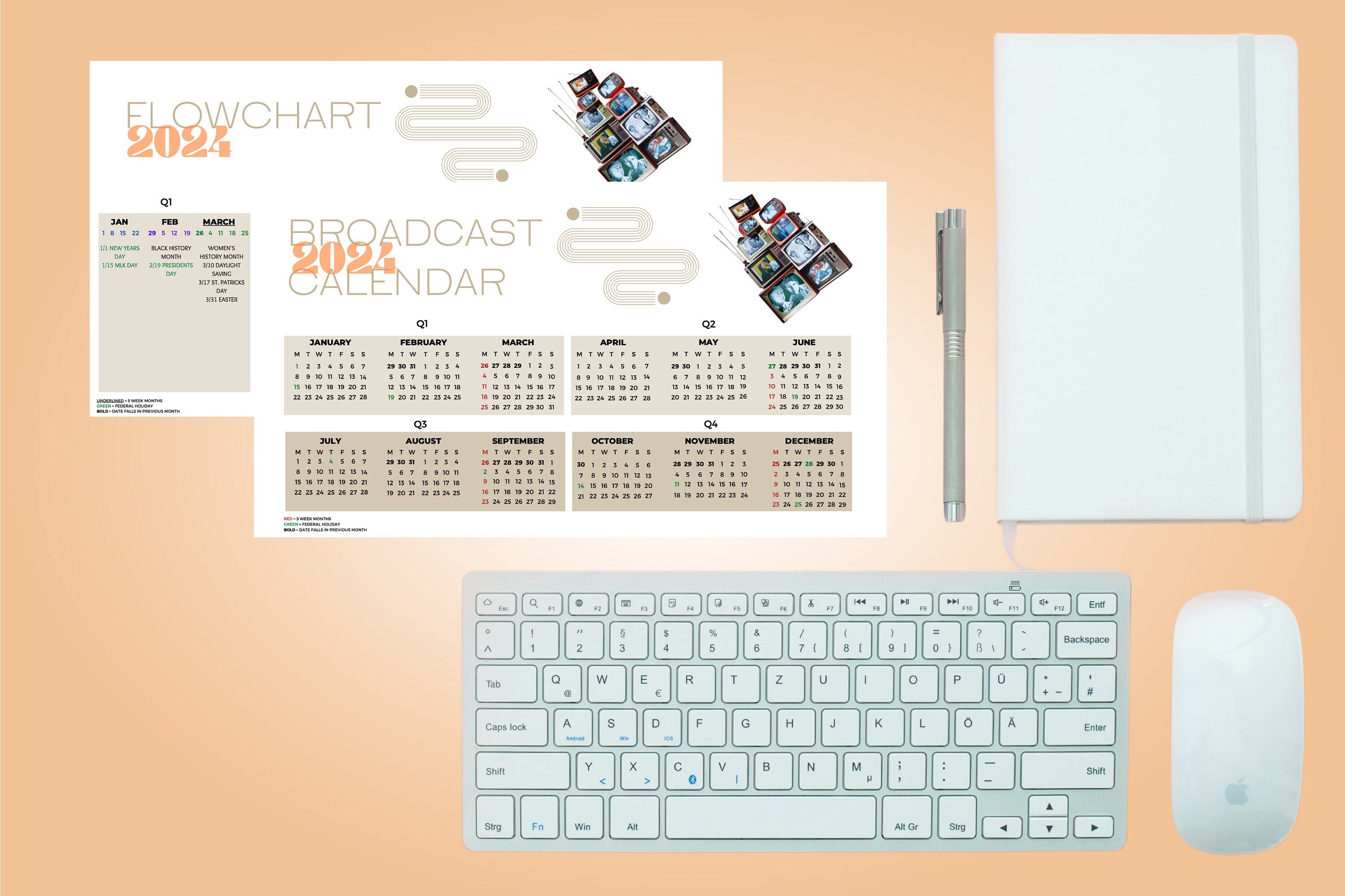 2024 Broadcast Calendar and Flowchart for Advertising Professionals and ...