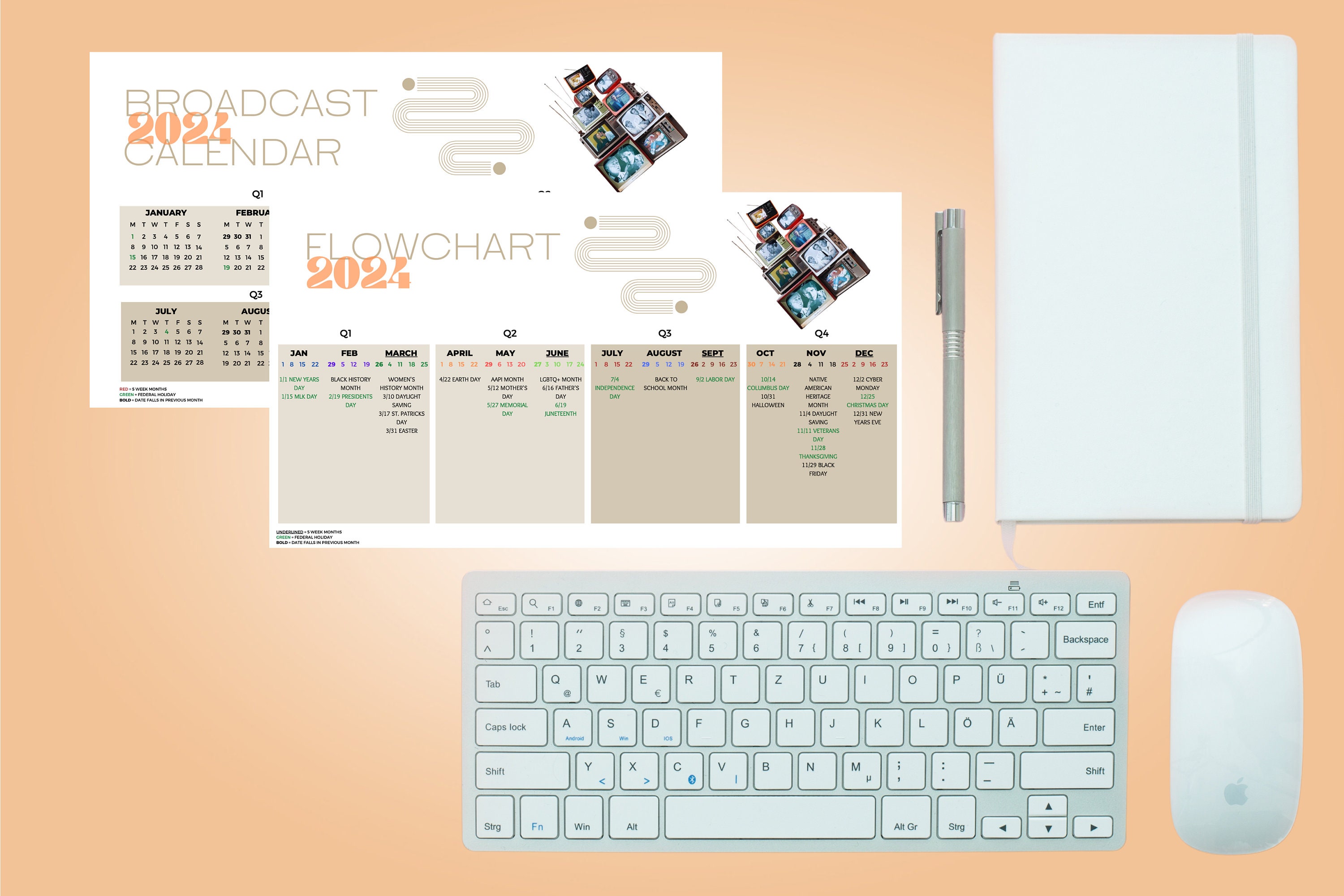 2024 Broadcast Calendar and Flowchart for Advertising Professionals and ...