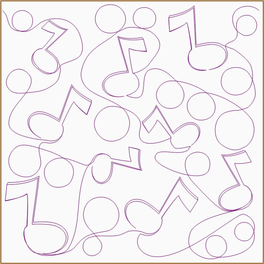 Musical Notes Meander – Edge to Edge Quilting Pattern - Etsy