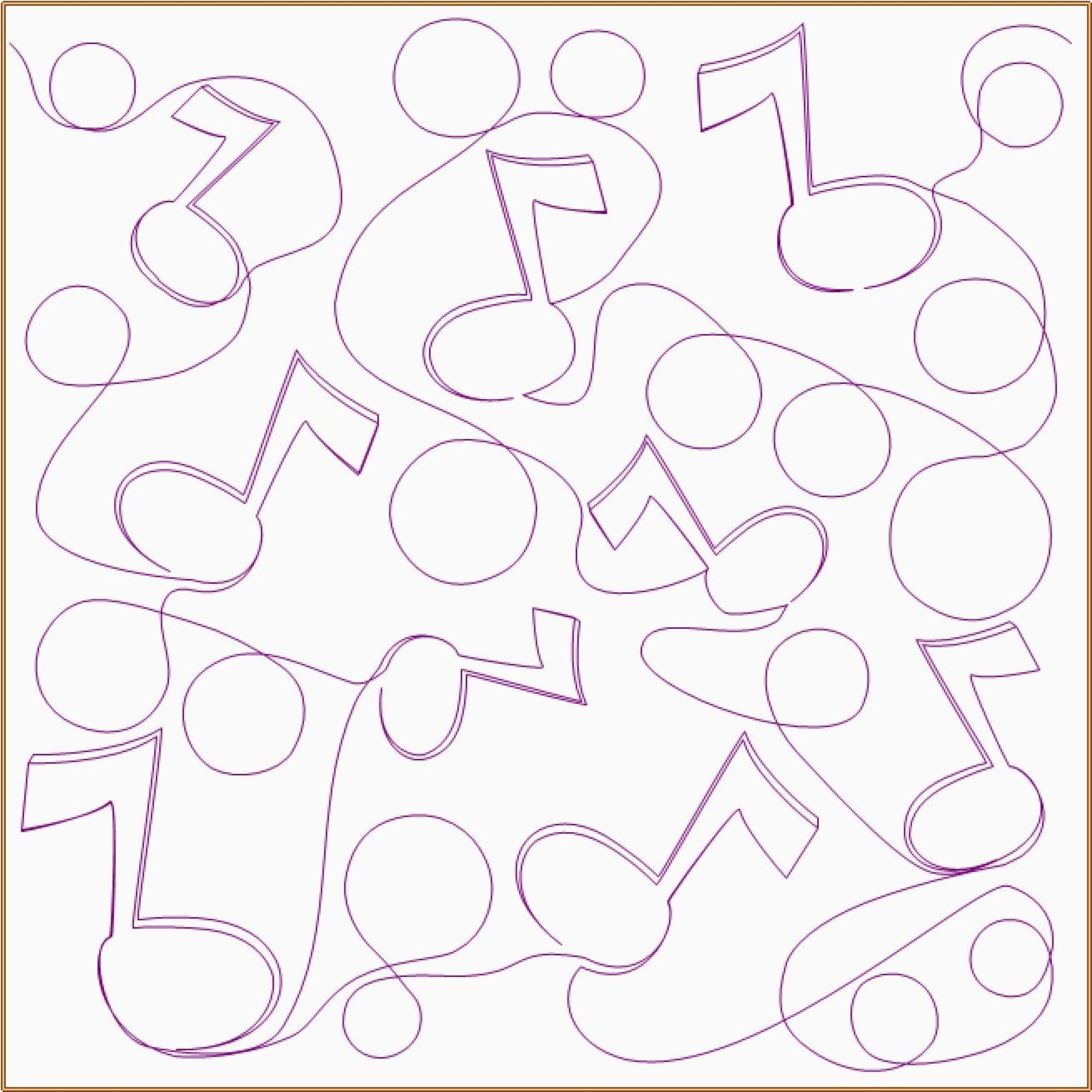 Musical Notes Meander – Edge to Edge Quilting Pattern - Etsy