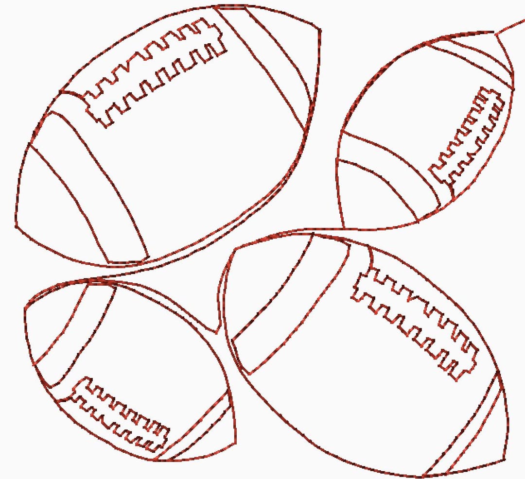 Football Edge‑to‑edge Quilting Pattern | Longarm E2E Sports Pantograph ...