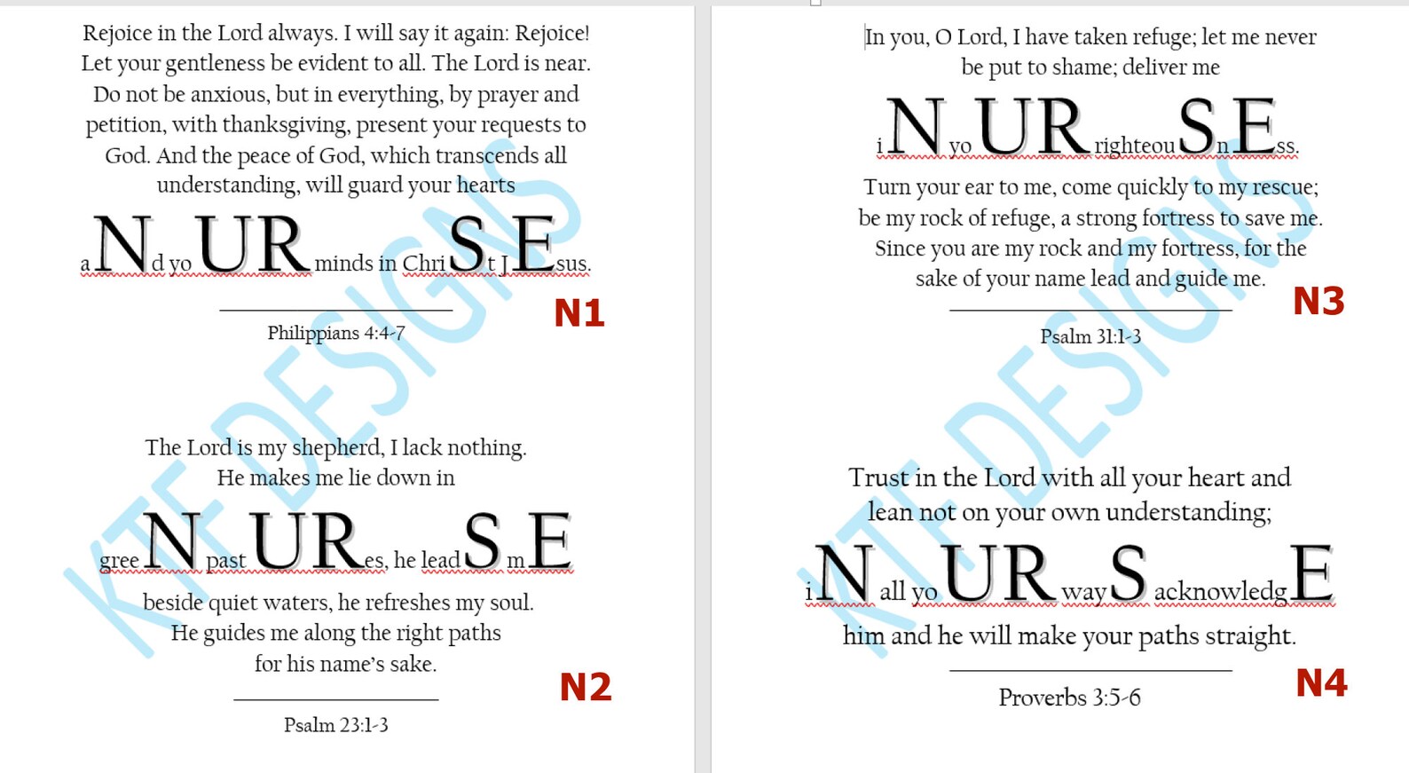NURSE Personalized Scripture Verses Signs Unique Gift - Etsy
