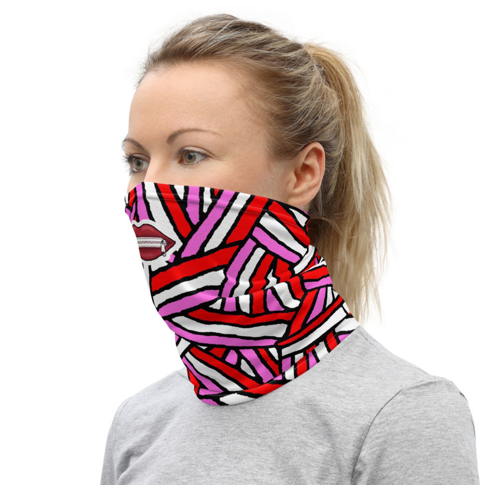 Zip Your Mouth 12 in 1 Multi-functional Face Mask Scarf, Headwear ...