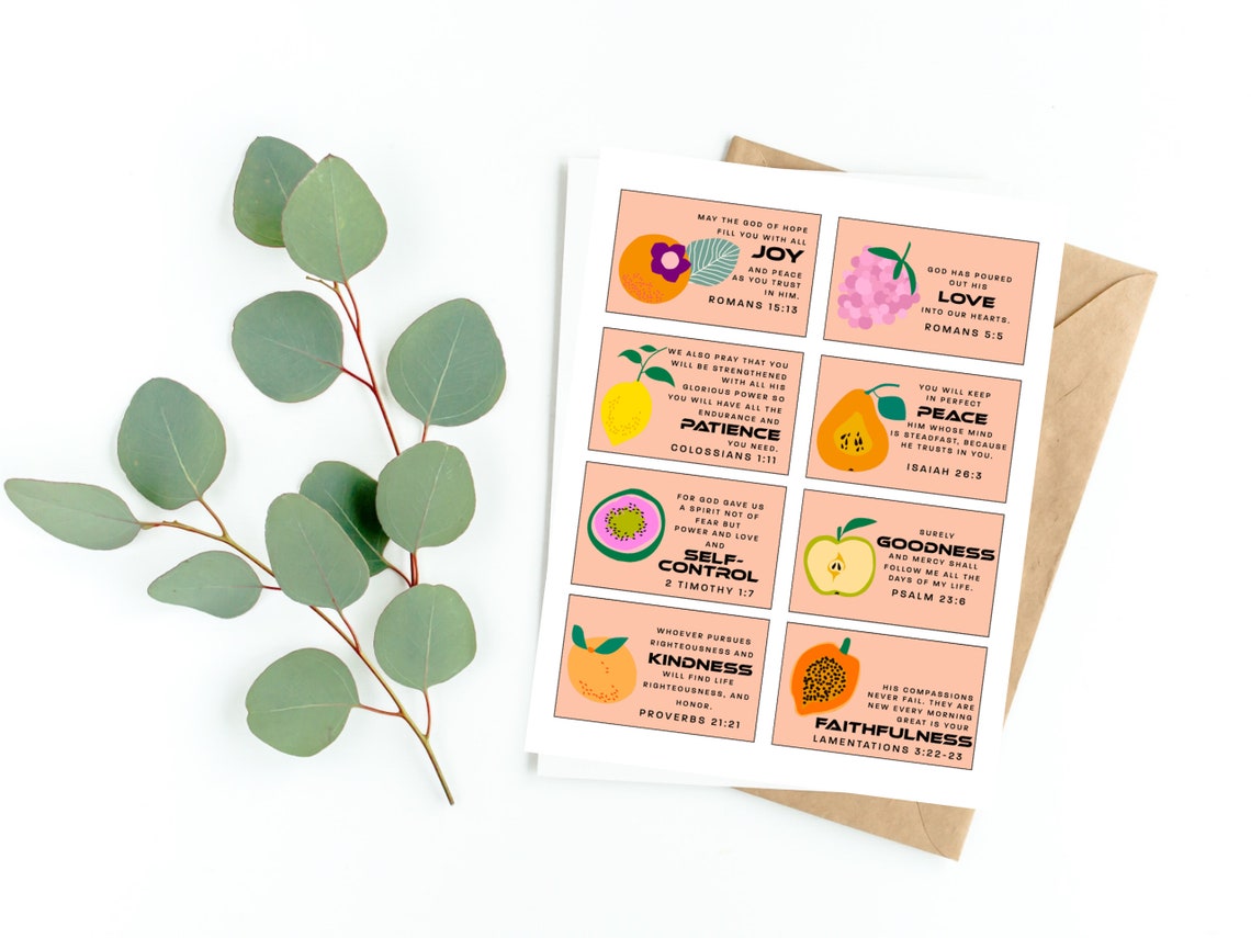 Fruits of the Spirit Bible Verse Printable, Scripture Print Download ...