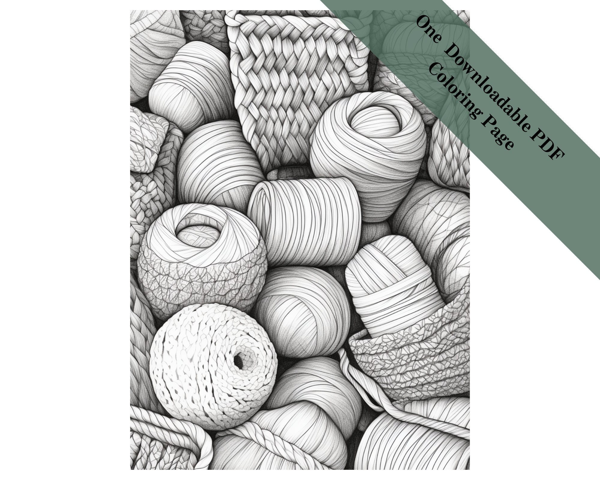 Yarn Extravaganza - Adult Coloring Pages - Instant Download - Etsy