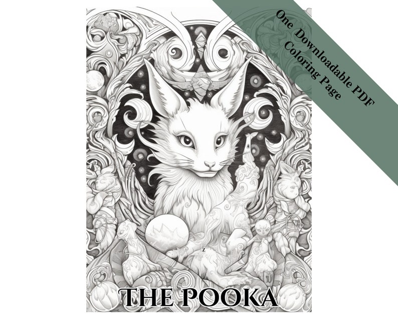 The Pooka Adult Coloring Page - Digital Download - Etsy