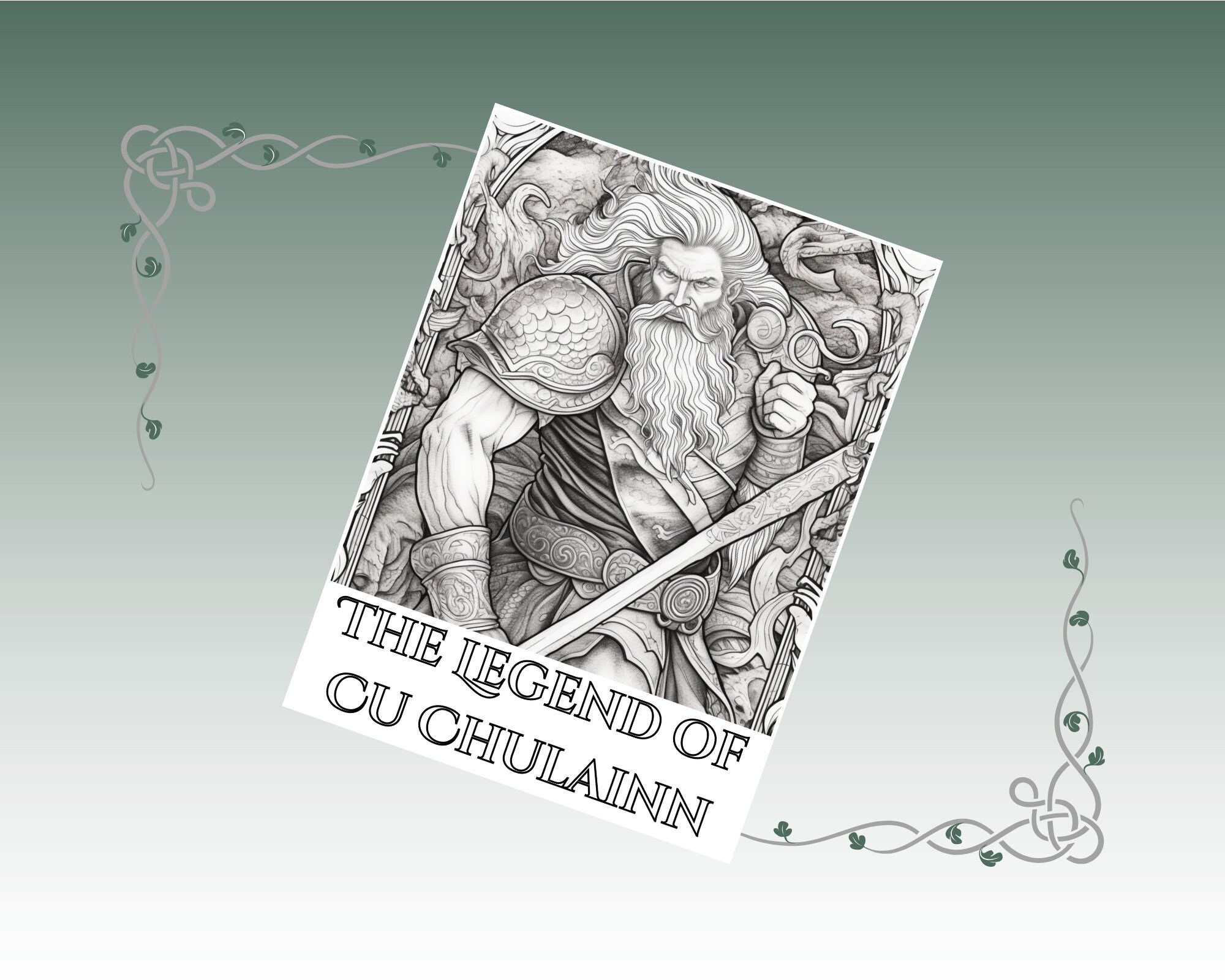 The Legend of Cu Chulainn Adult Coloring Page - Digital Download - Etsy
