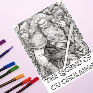 The Legend of Cu Chulainn Adult Coloring Page Digital Download - Etsy